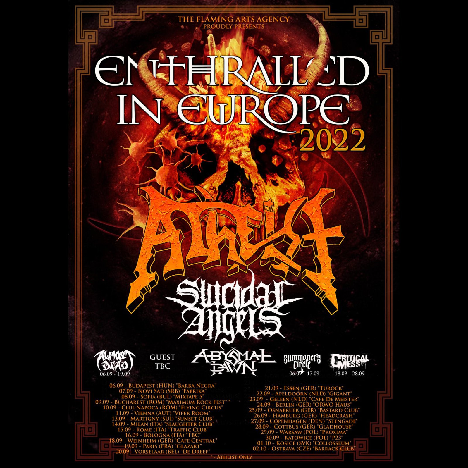 ATHEIST: "Enthralled in Europe Tour" mit SUICIDAL ANGELS und ABYSMAL ...