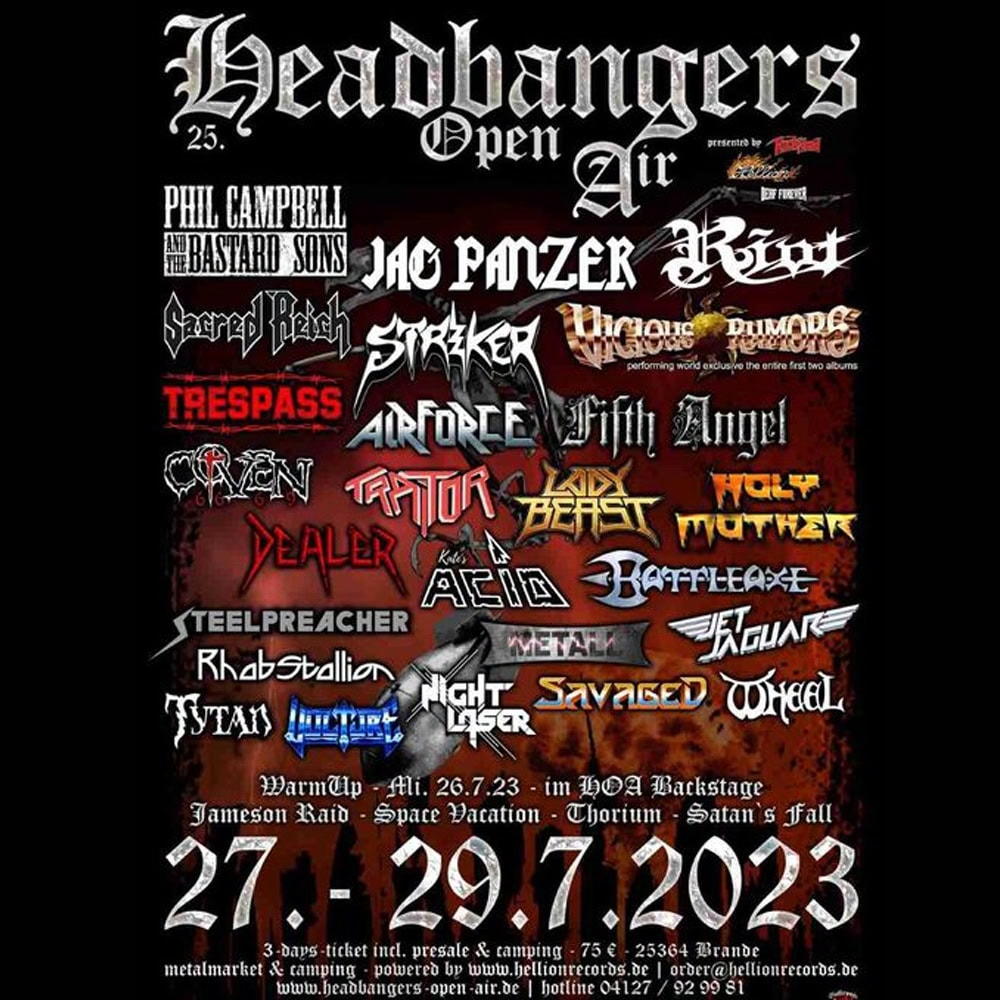 HEADBANGERS OPEN AIR: alle Bands für 2023 bestätigt - Festival 2023 ...