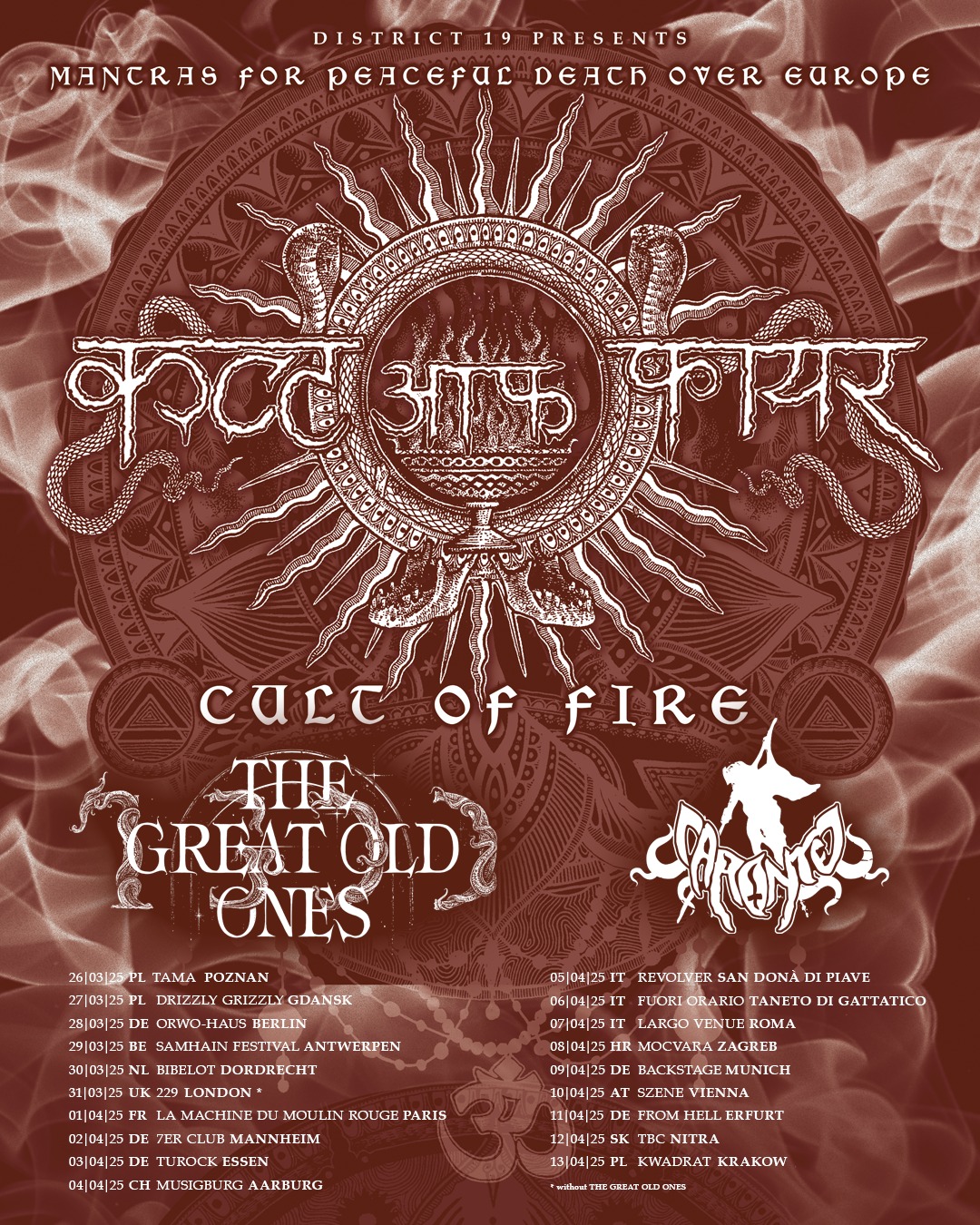 CULT OF FIRE, THE GREAT OLD ONES, CARONTE: Europa Tour im Frühling 2025 ...