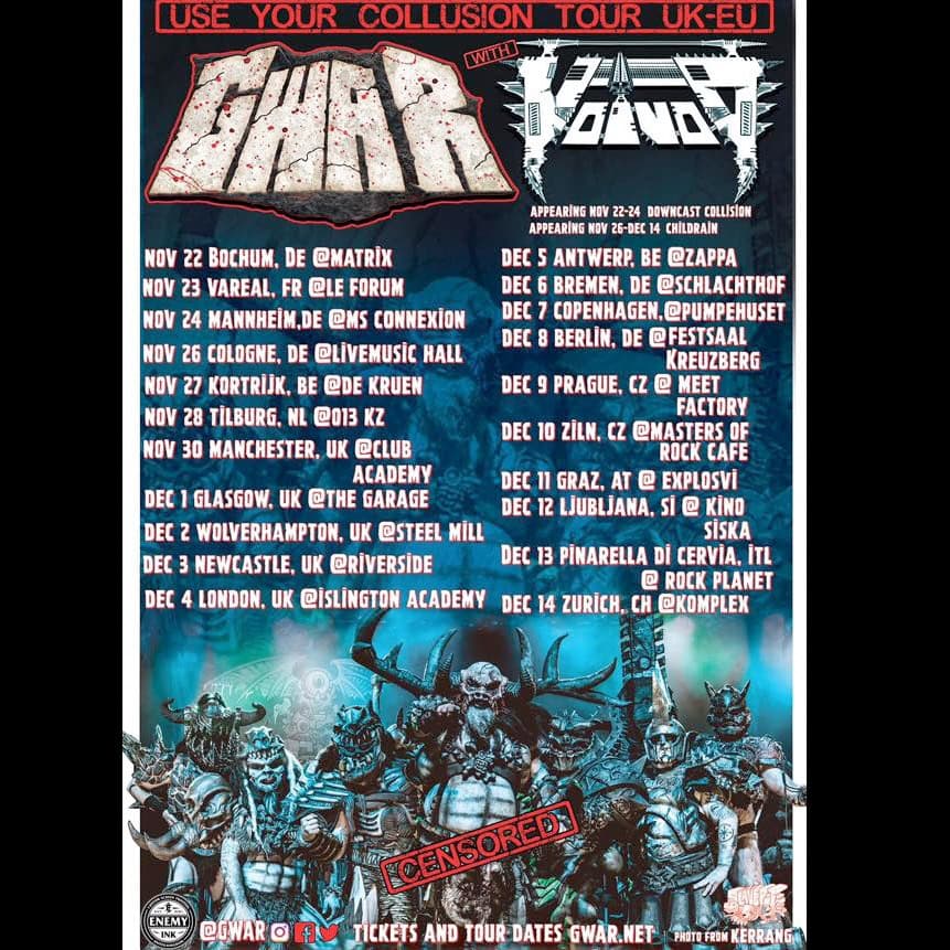 GWAR & VOIVOD: Tour im Herbst | News | vampster - Dein Metal Webzine