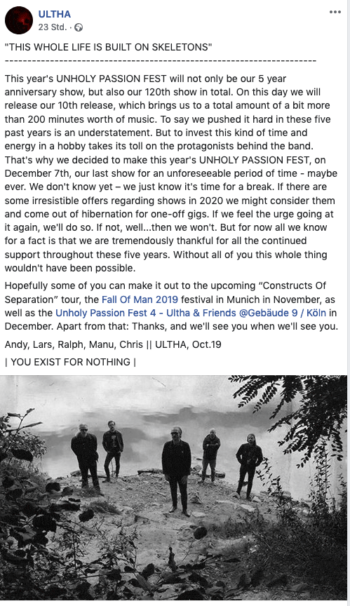 ULTHA: noch einige Konzerte – dann macht die Band eine Pause | News ...